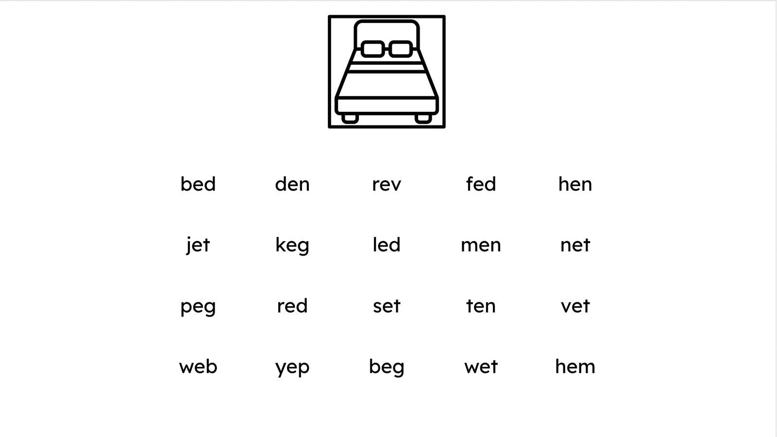 Orton-Gillingham Printable Phonics Lesson: CVC short /e/ Words ...